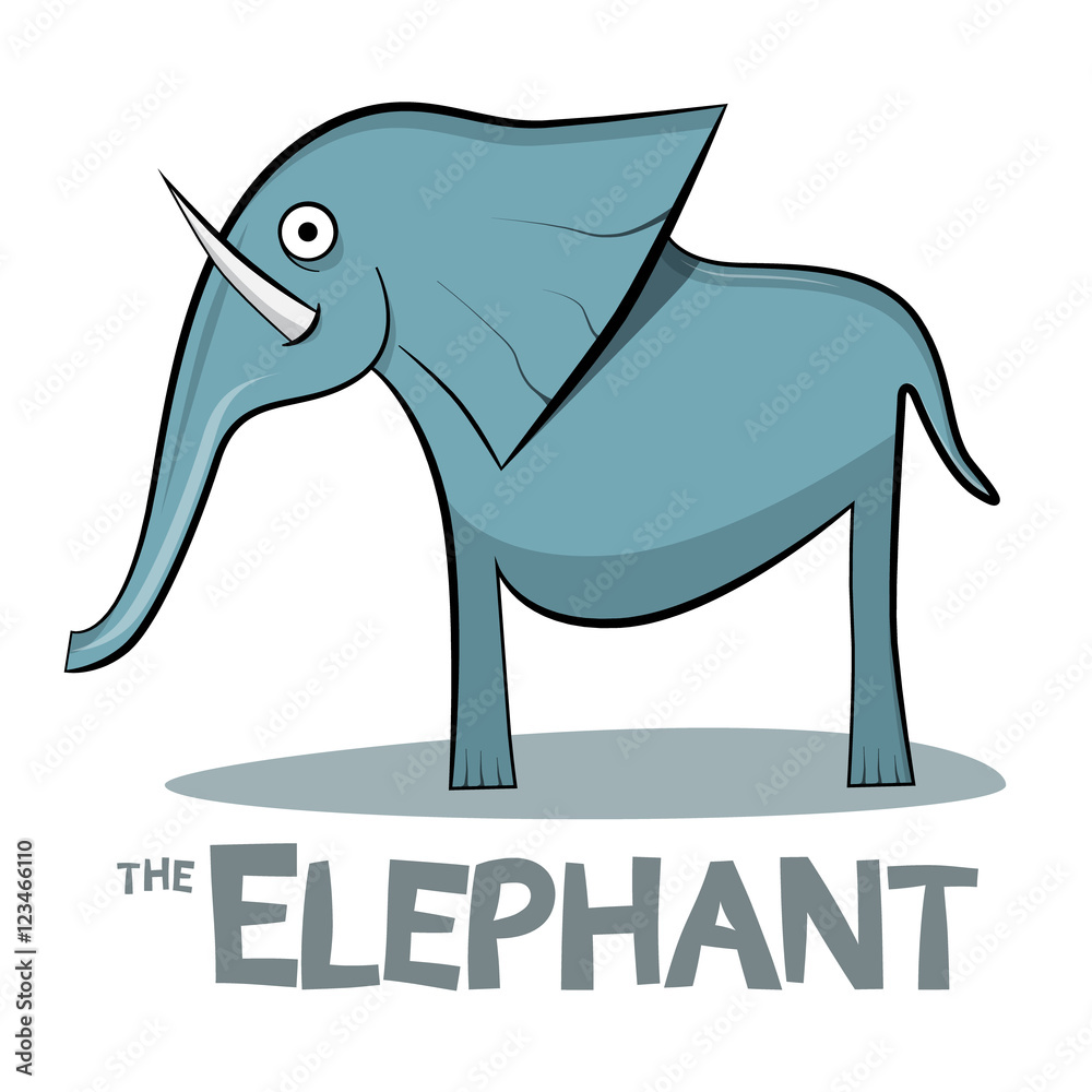 Elephant Cartoon - Vector Illustration on White Background Stock Vector ...