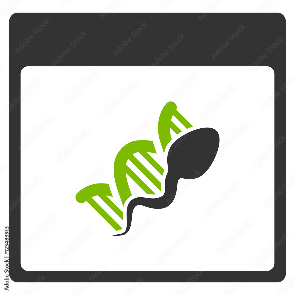 Sperm DNA Replication Calendar Page vector pictogram. Style is flat ...