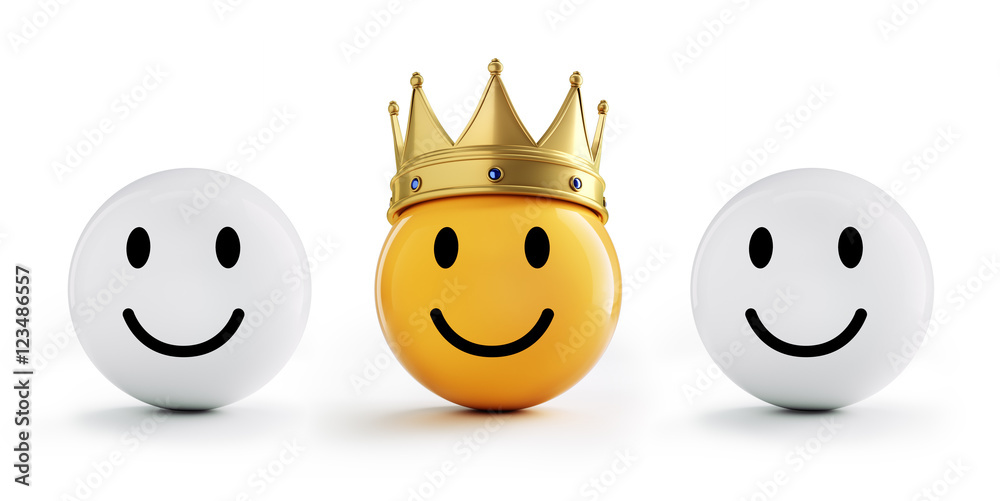 Gelber Smiley mit Krone 5 Stock Photo | Adobe Stock