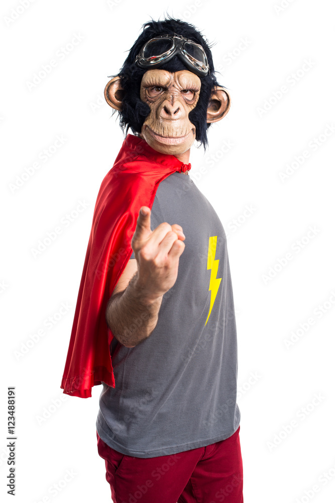 Superhero monkey man shouting Stock Photo | Adobe Stock