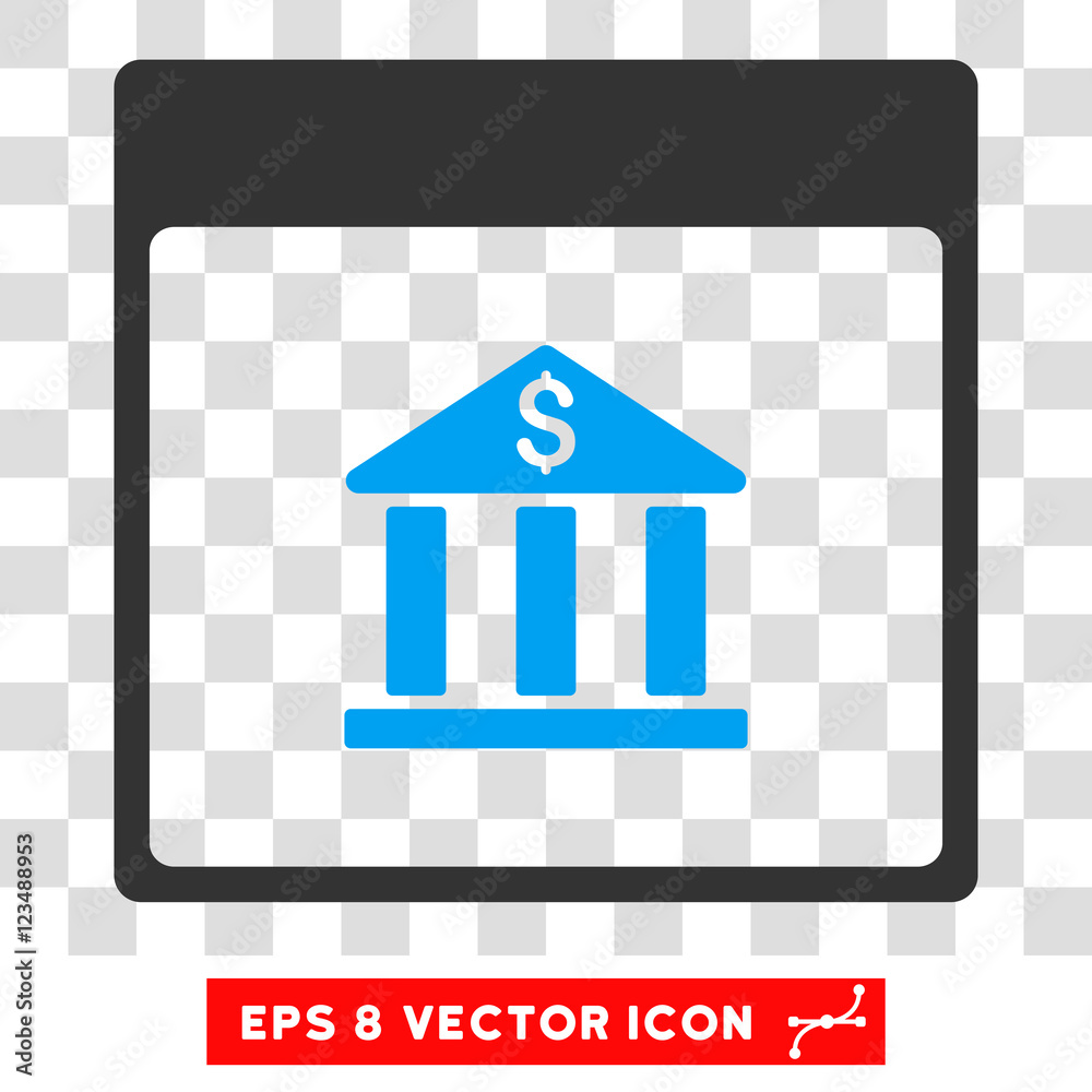 Vector Bank Building Calendar Page EPS vector pictograph. Illustration ...