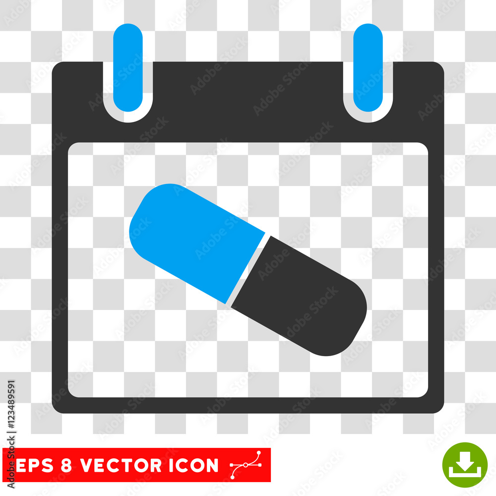 Vector Drugs Pill Calendar Day EPS vector pictograph. Illustration ...