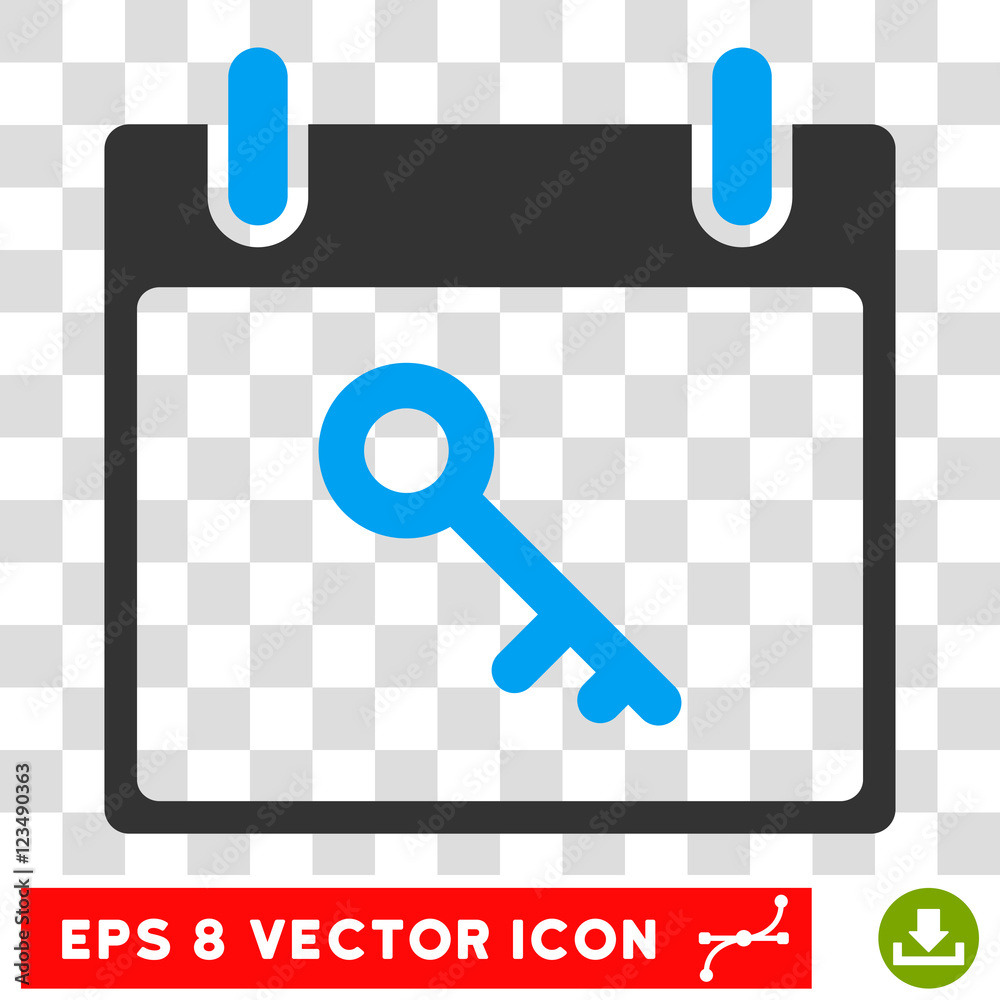 Vector Key Calendar Day EPS vector pictograph. Illustration style is ...