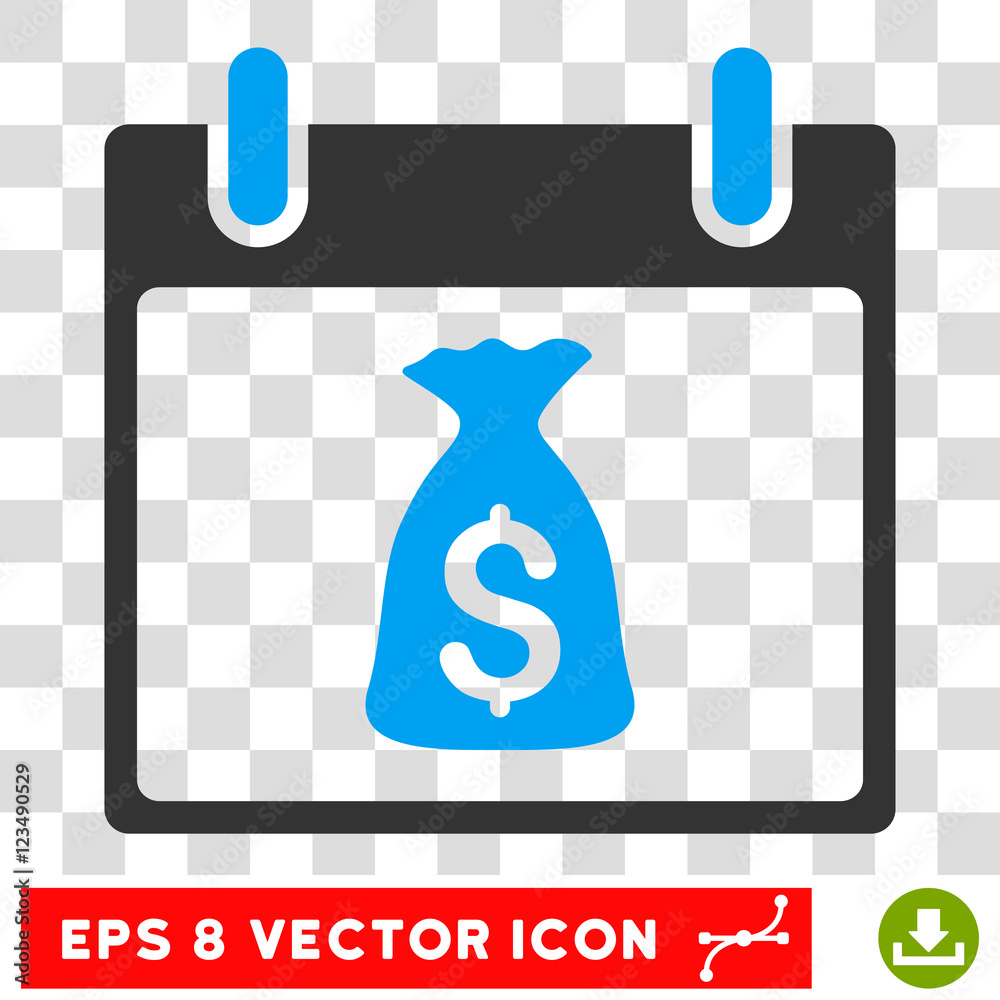 Vector Money Bag Calendar Day EPS vector pictograph. Illustration style ...