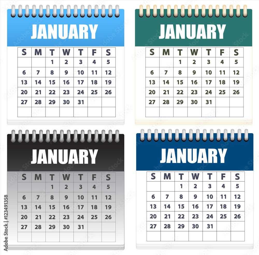 Calendars Vector Set Stock Vector | Adobe Stock