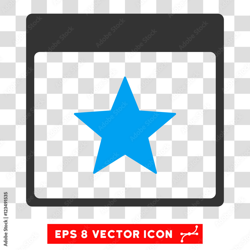 Vector Star Calendar Page EPS vector icon. Illustration style is flat ...