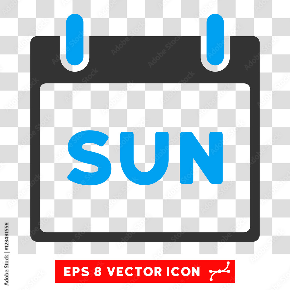 Vector Sunday Calendar Page EPS vector pictogram. Illustration style is ...