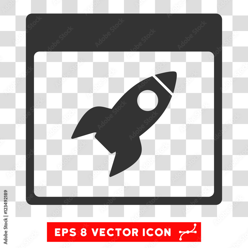 Vector Rocket Calendar Page EPS vector pictograph. Illustration style ...