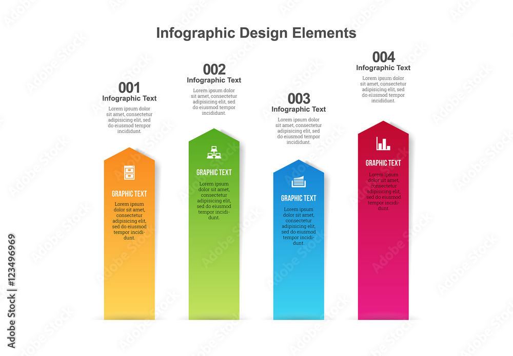 Multicolored Arrow Bar Chart Infographic Stock Template | Adobe Stock