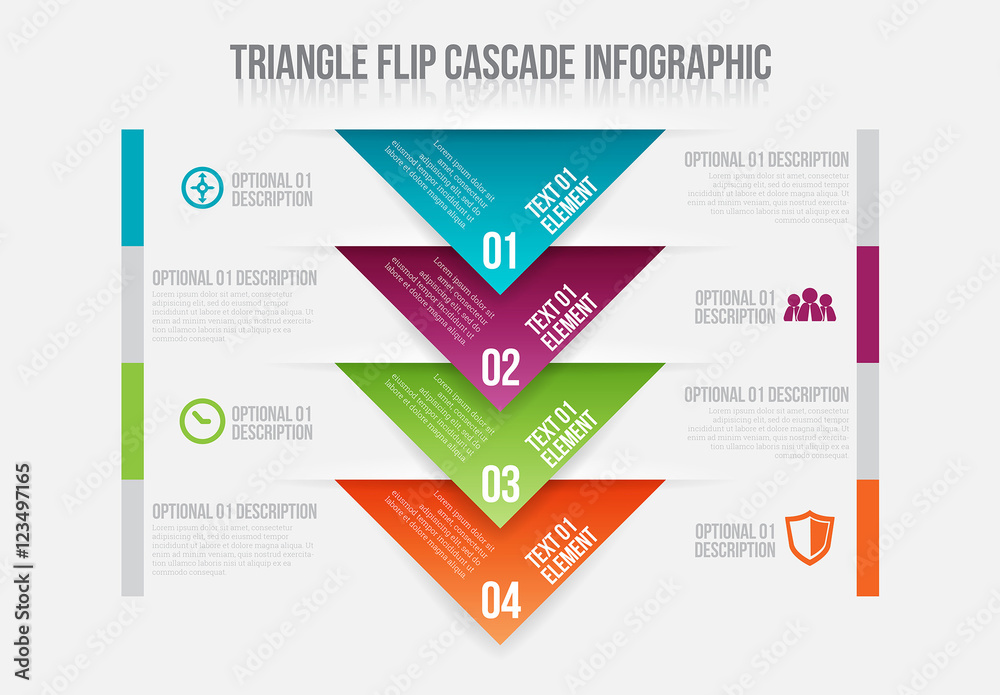 Descending Stacked Triangles Infographic Stock Template | Adobe Stock