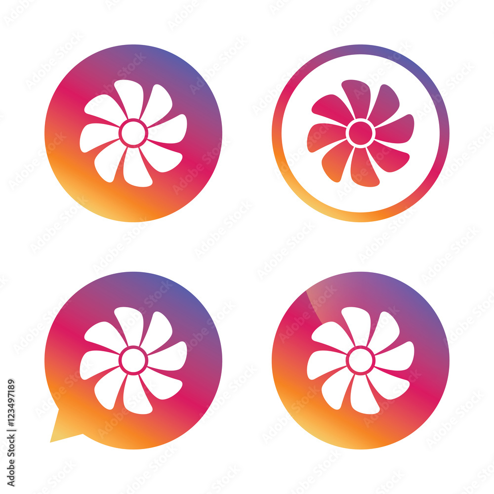 Ventilation sign icon. Ventilator symbol. Stock Vector | Adobe Stock