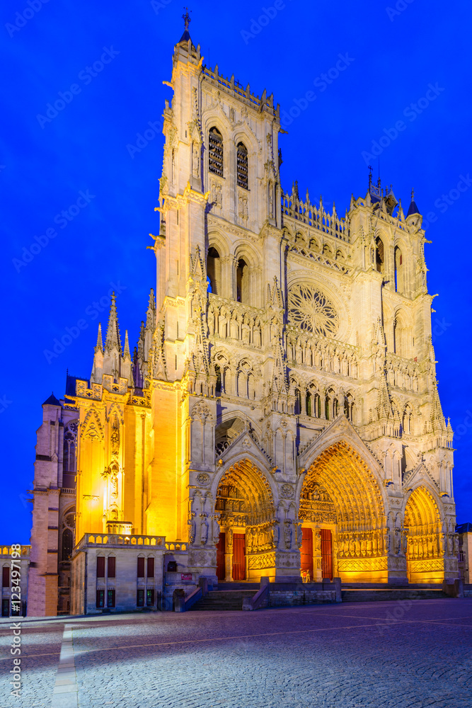 Notre-Dame of Amiens Cathedral. Vast, 13th-century Gothic edifice ...