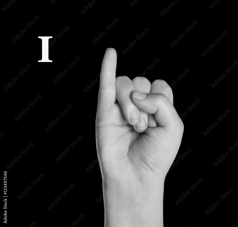 Finger Spelling the Alphabet in American Sign Language (ASL). Stock ...