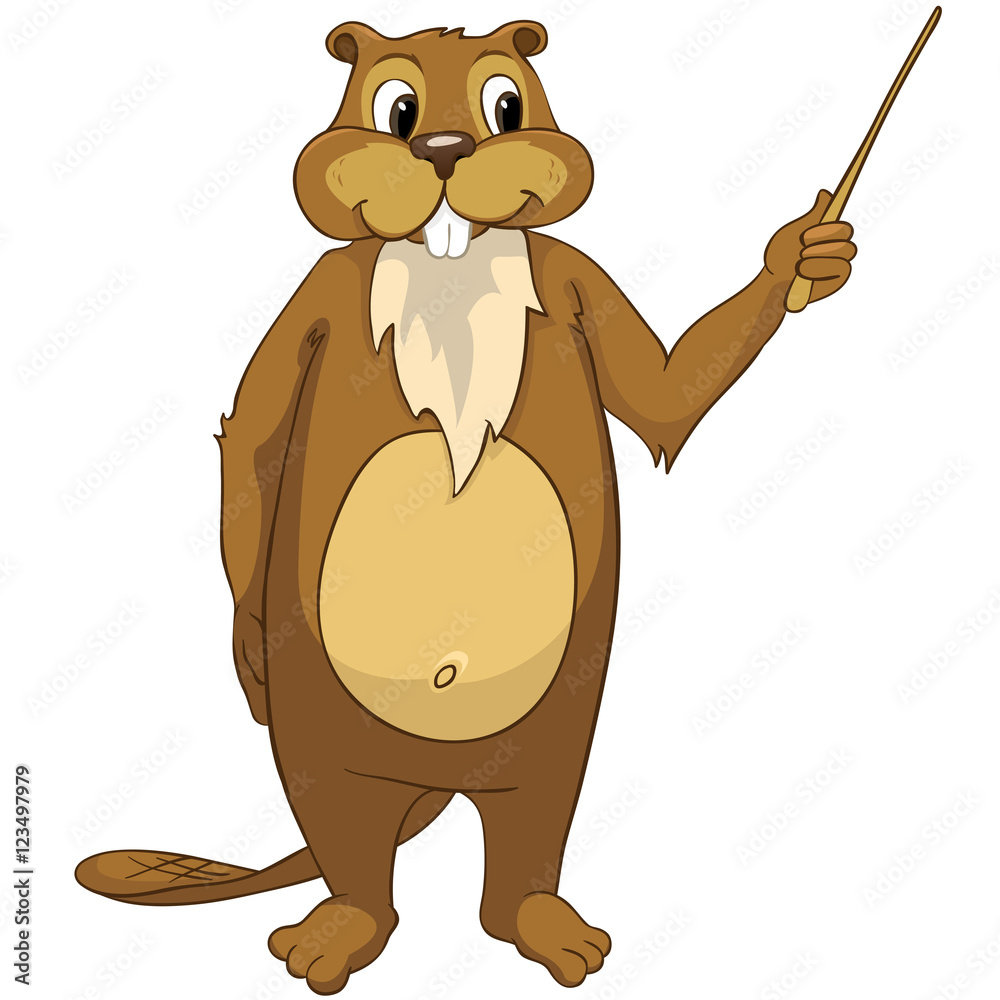 Cartoon Character Beaver Stock Illustration | Adobe Stock