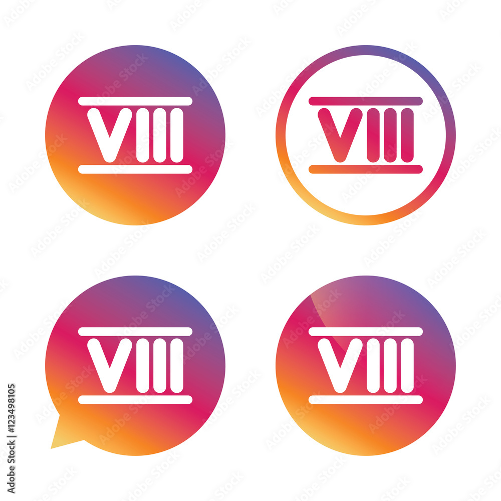 Roman numeral eight icon. Roman number eight sign. Stock Vector | Adobe ...
