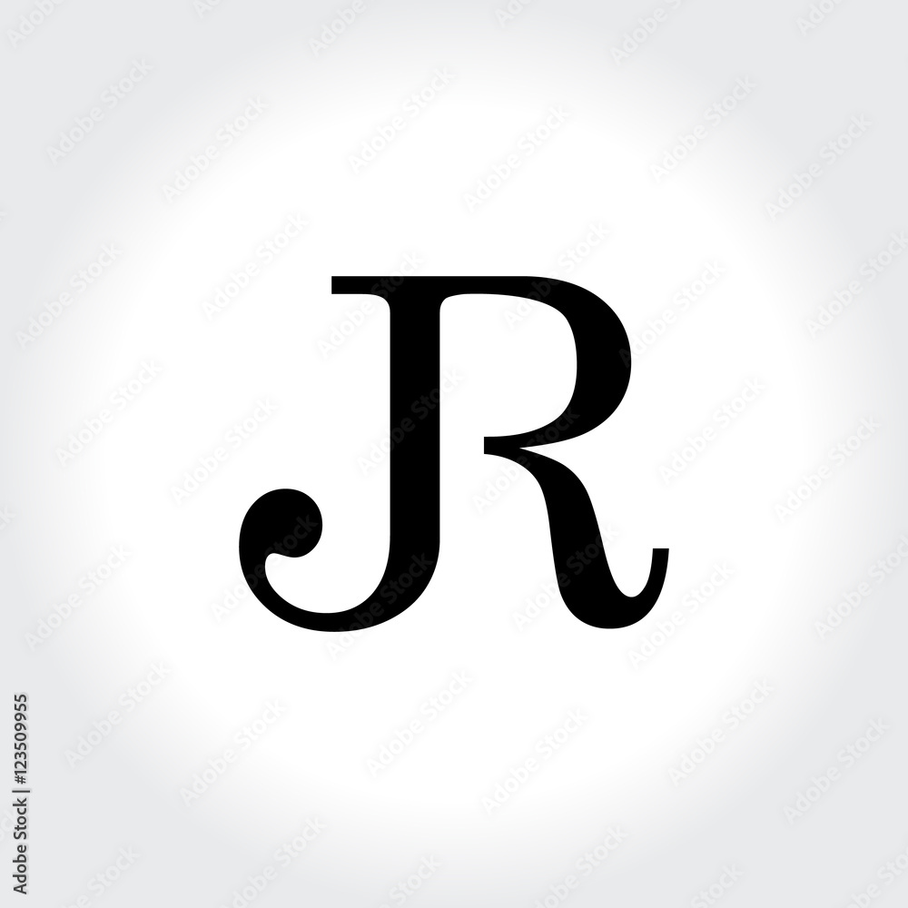 JR Modern Typography. Monochrome Vector illustration Stock 벡터 | Adobe Stock