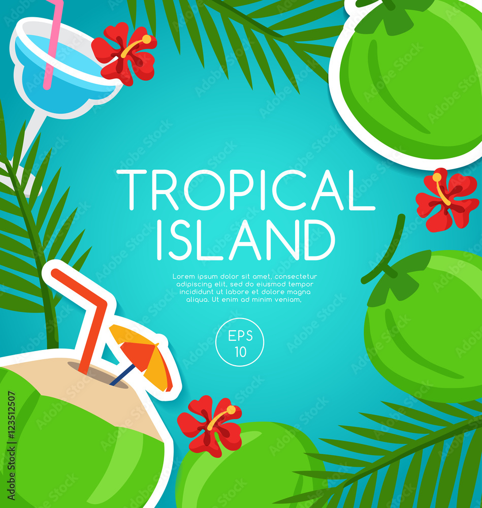 Tropical Island : Island Elements : Vector Illustration Stock Vector ...