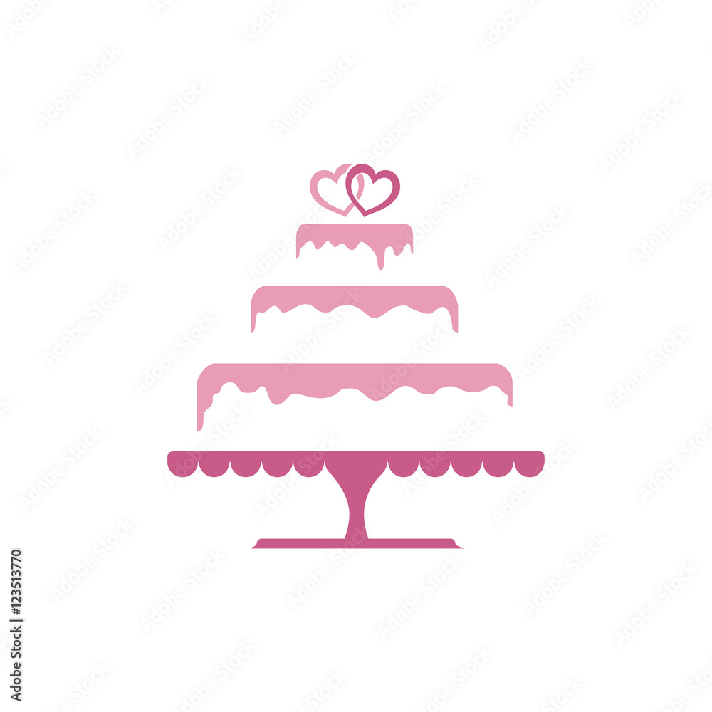 Sweet Tiered Love Wedding Cake Logo Template Stock Vector | Adobe Stock