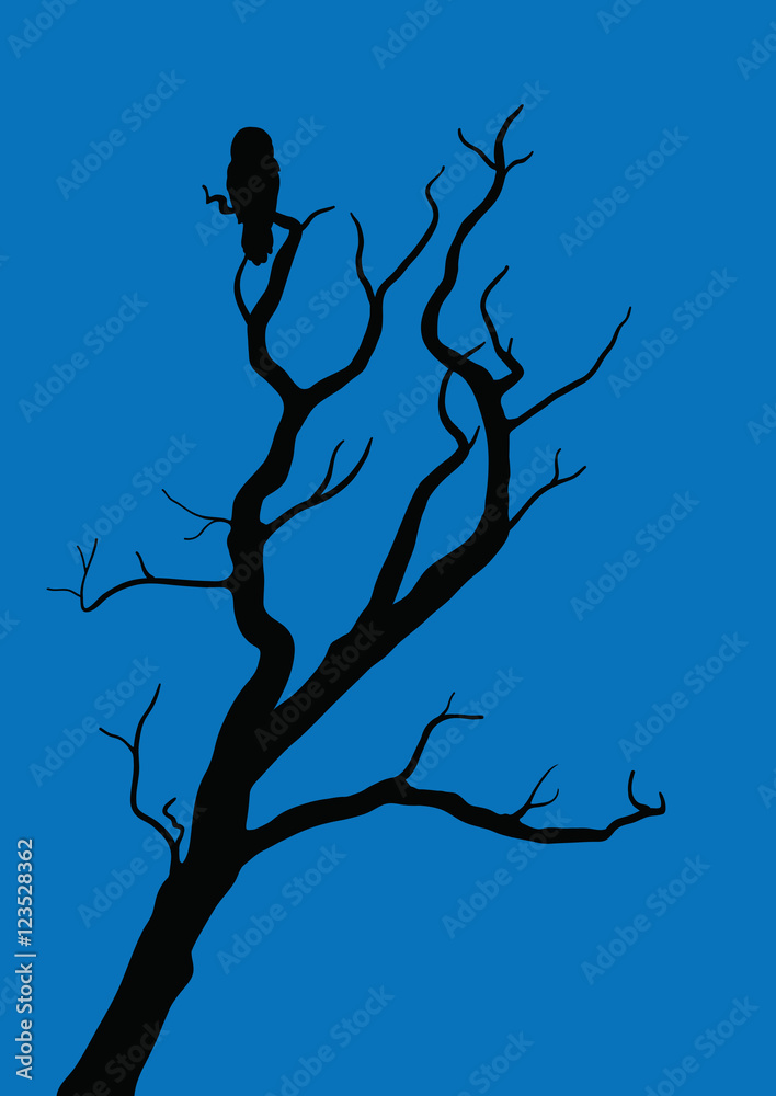 tree with owl Stock Vector | Adobe Stock