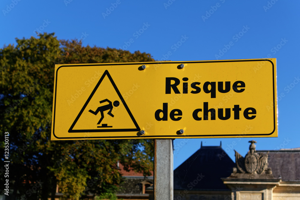 Panneau risque de chute Stock Photo | Adobe Stock