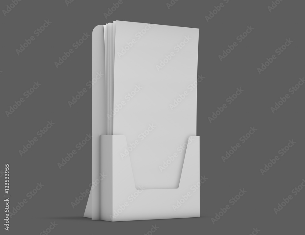 Leaflet holder box with blank leaflets inside. Stock Illustration ...