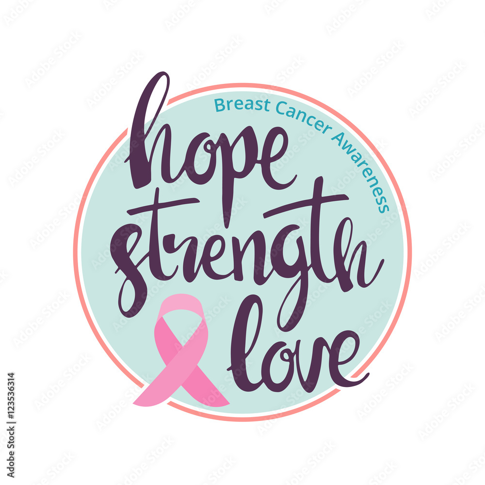 Hope strenght love handwritten lettering Stock Vector | Adobe Stock