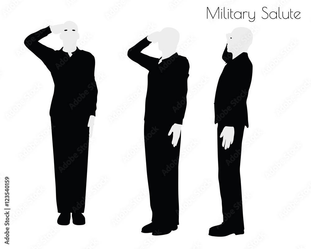 man in salute pose on white background Stock Vector | Adobe Stock
