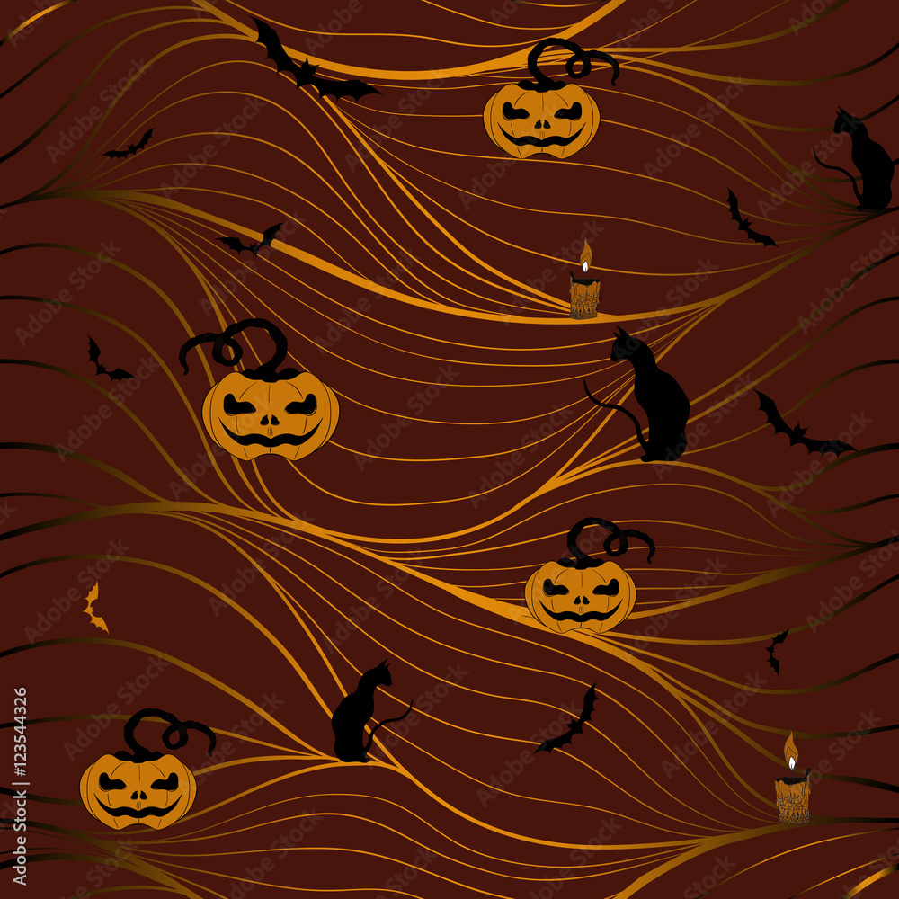 Seamless vector background. Halloween. Stock Vector | Adobe Stock