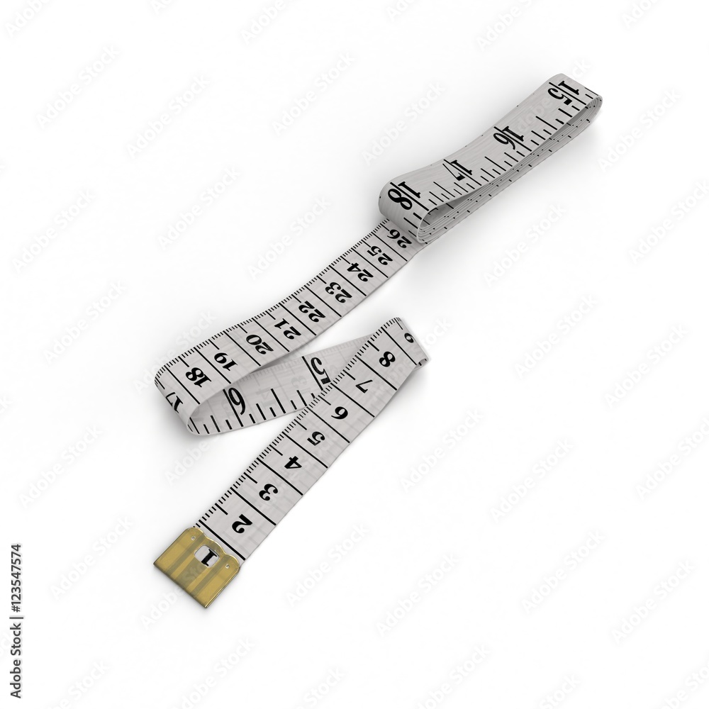 Tailor measuring tape with soft shadow.measurements of length,meter for ...