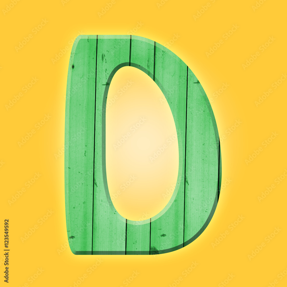 Wooden parquet alphabet letter symbol - D. Isolated on white background ...