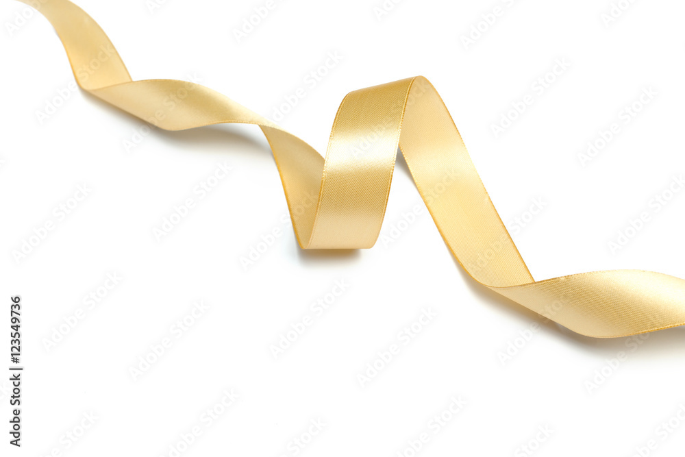 Golden ribbon collection isolated on white Stock Photo | Adobe Stock