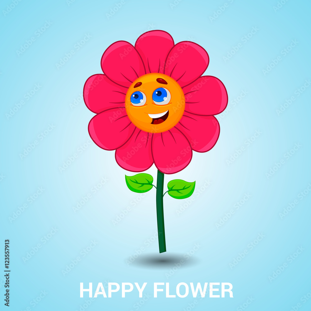 cute flower character Stock Vector | Adobe Stock