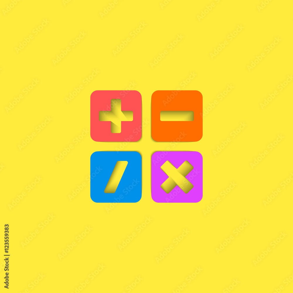 Mathematical symbols ui calculator logo mockup, material design ...