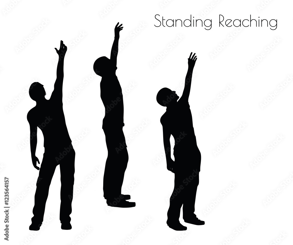 man in Standing Reaching pose on white background Stock Vector | Adobe ...