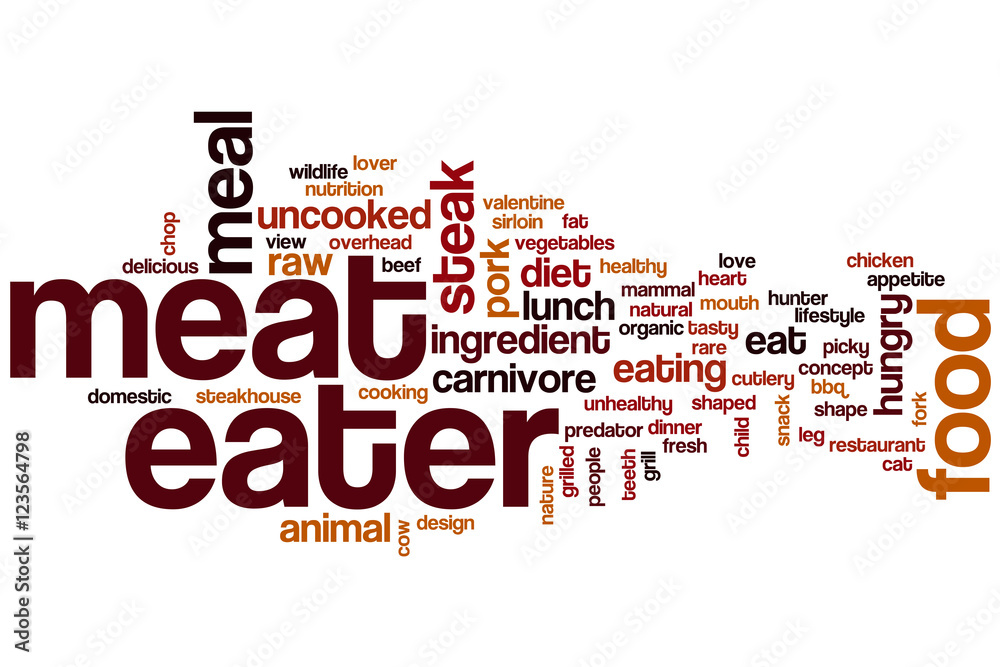 Meat eater word cloud Stock Illustration | Adobe Stock