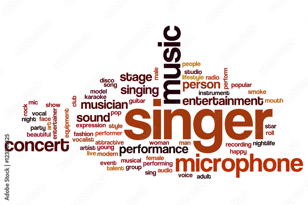 Singer word cloud Stock Illustration | Adobe Stock