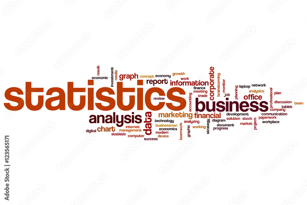 Statistics word cloud Illustration Stock | Adobe Stock