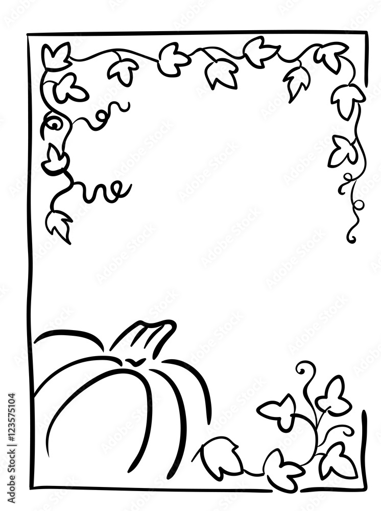 Pumpkin Black And White Border