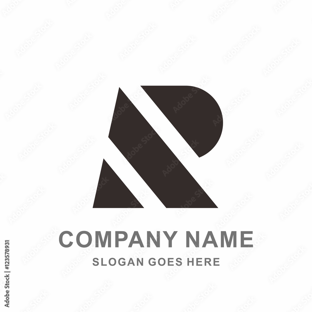 Monogram Letter R Geometric Diagonal Strips Vector Logo Design Template ...