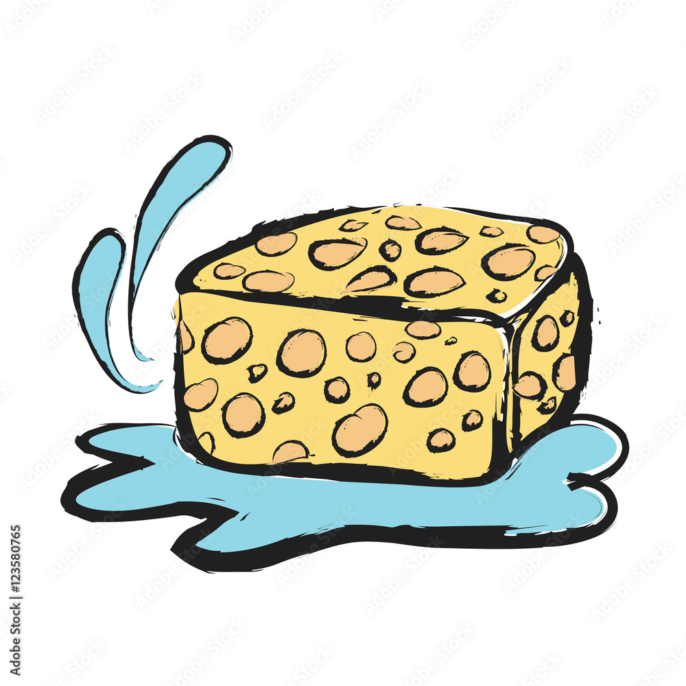 cartoon sponge Stock Illustration | Adobe Stock