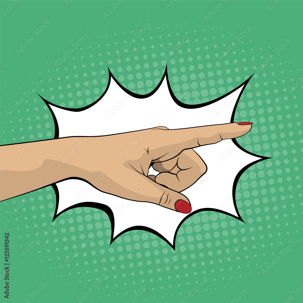 Hand pointing finger woman business concept Stock Vector | Adobe Stock