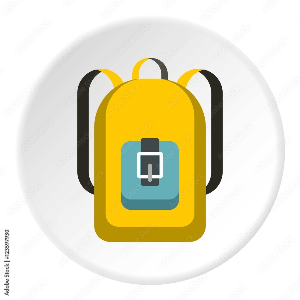 School backpack icon. Flat illustration of school backpack vector icon ...
