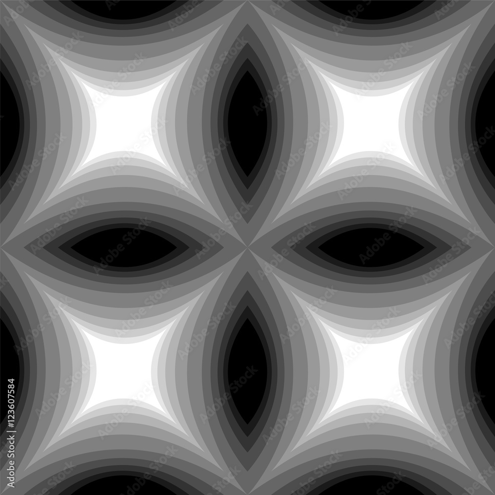 Seamless Monochrome Pattern of Concave Rectangle Glowing from dark to ...