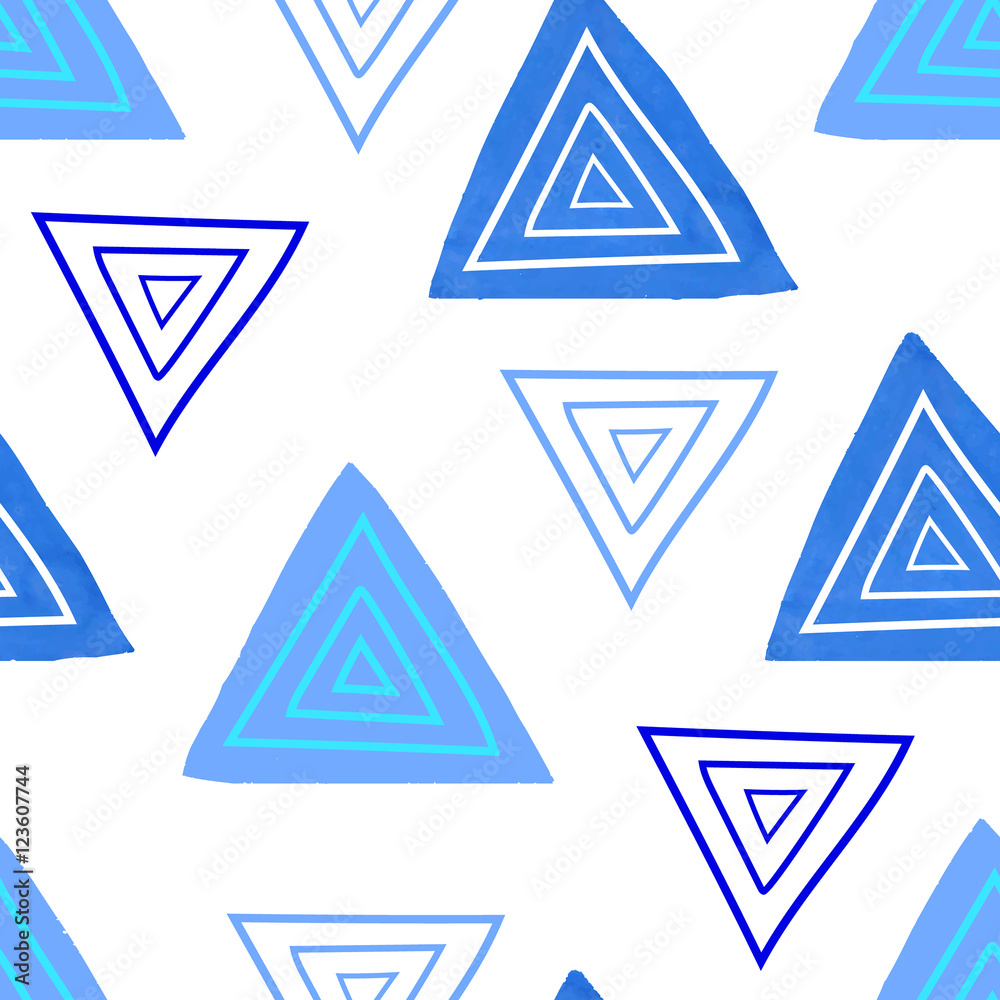 Pattern of blue triangles doodle Stock Vector | Adobe Stock