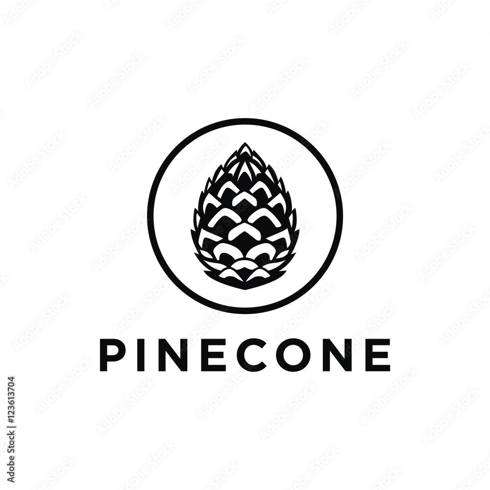 Pinecone logo vector Stock Vector | Adobe Stock
