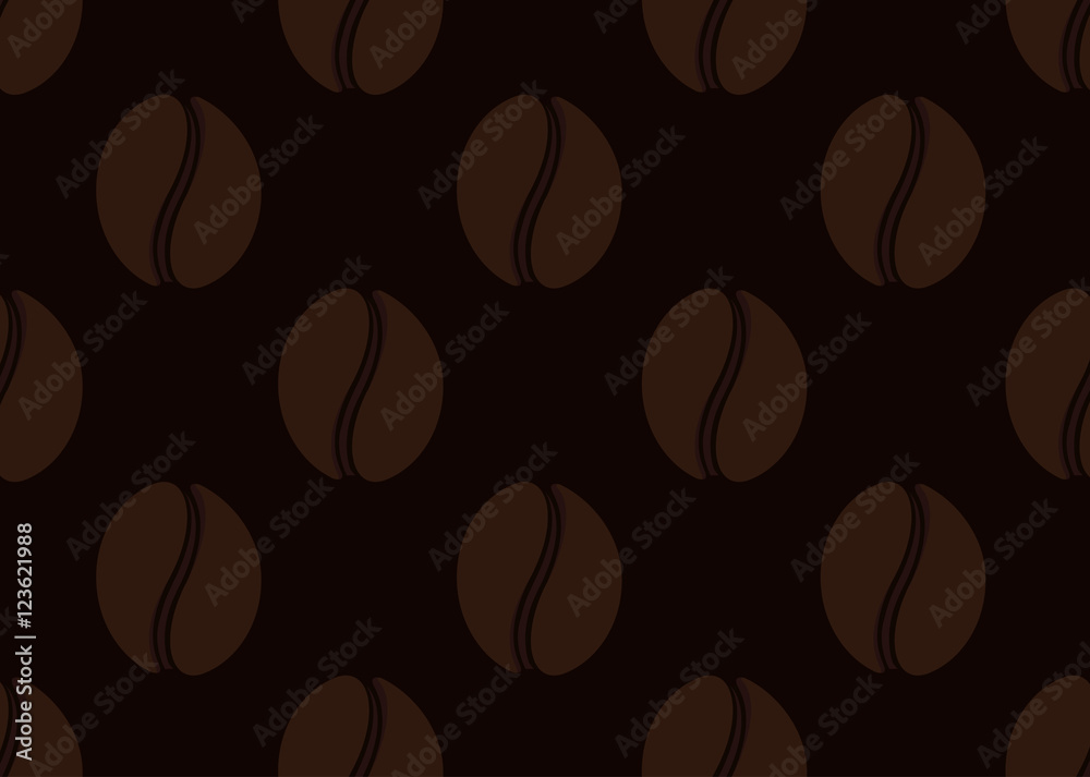Vettoriale Stock Isolated abstract coffee beans seamless texture ...