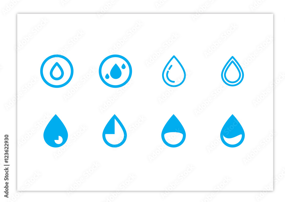 Water droplet icon set Stock Vector | Adobe Stock