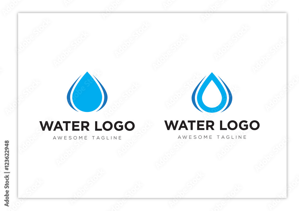 Water droplet logo, ripple, echo, wave Stock Vector | Adobe Stock