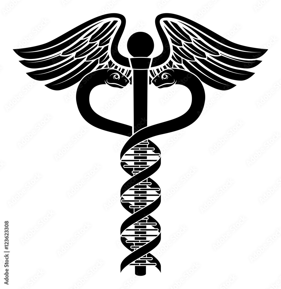 Caduceus DNA Double Helix Concept Stock Vector | Adobe Stock