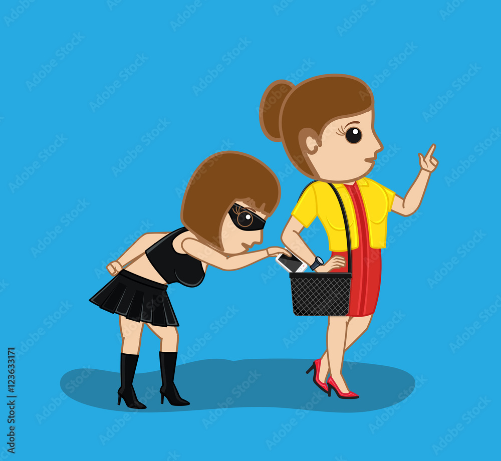 Girl Stealing Money